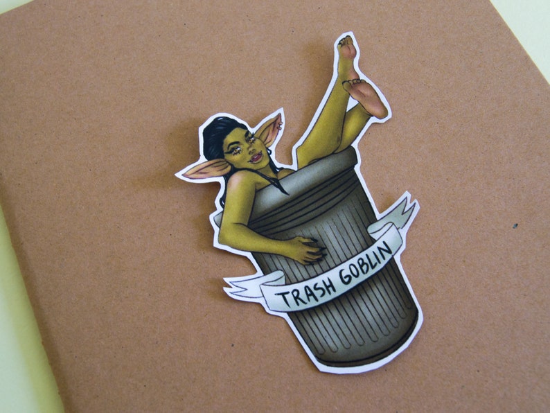 Trash Goblin Sticker Dnd Fantasy Goblin Sticker - Etsy