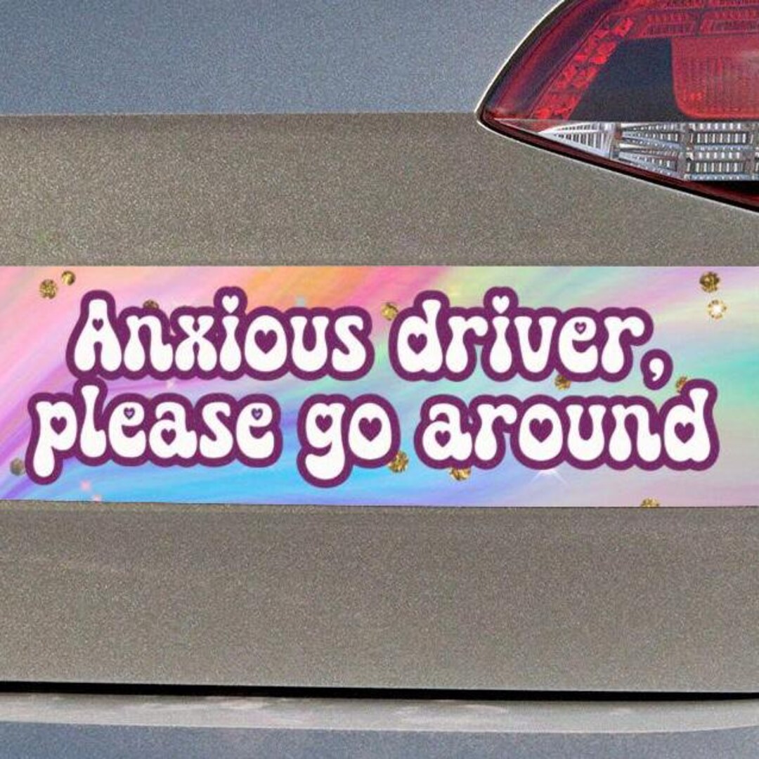 Anxious Driver Car Magnet ~ Car Bumper Sticker ~ Cute Car ~ Retro Car ...