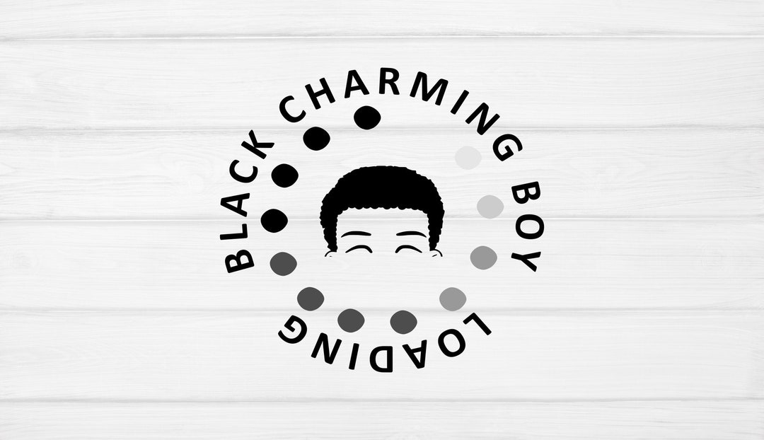 Black Charming Boy Loading Svg,black Boy Svg,black Child Svg,black ...