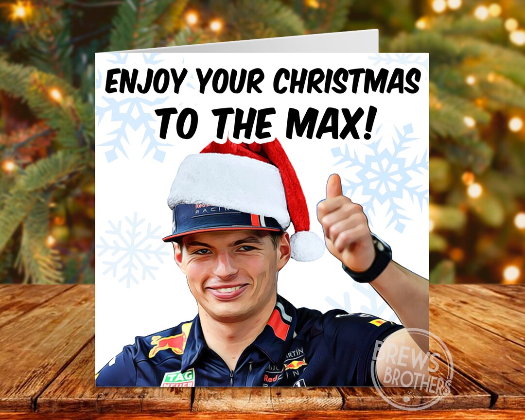 Max Verstappen F1 Christmas Card Verstappen Pun Christmas Cards for Him ...