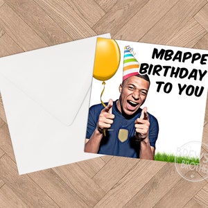 Mbappe Birthday Card | PSG Funny Football Son Birthday Card | Football ...