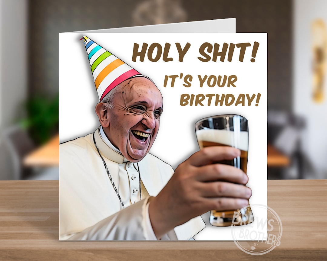 The Pope Birthday Card Funny Religious Birthday Card - Etsy