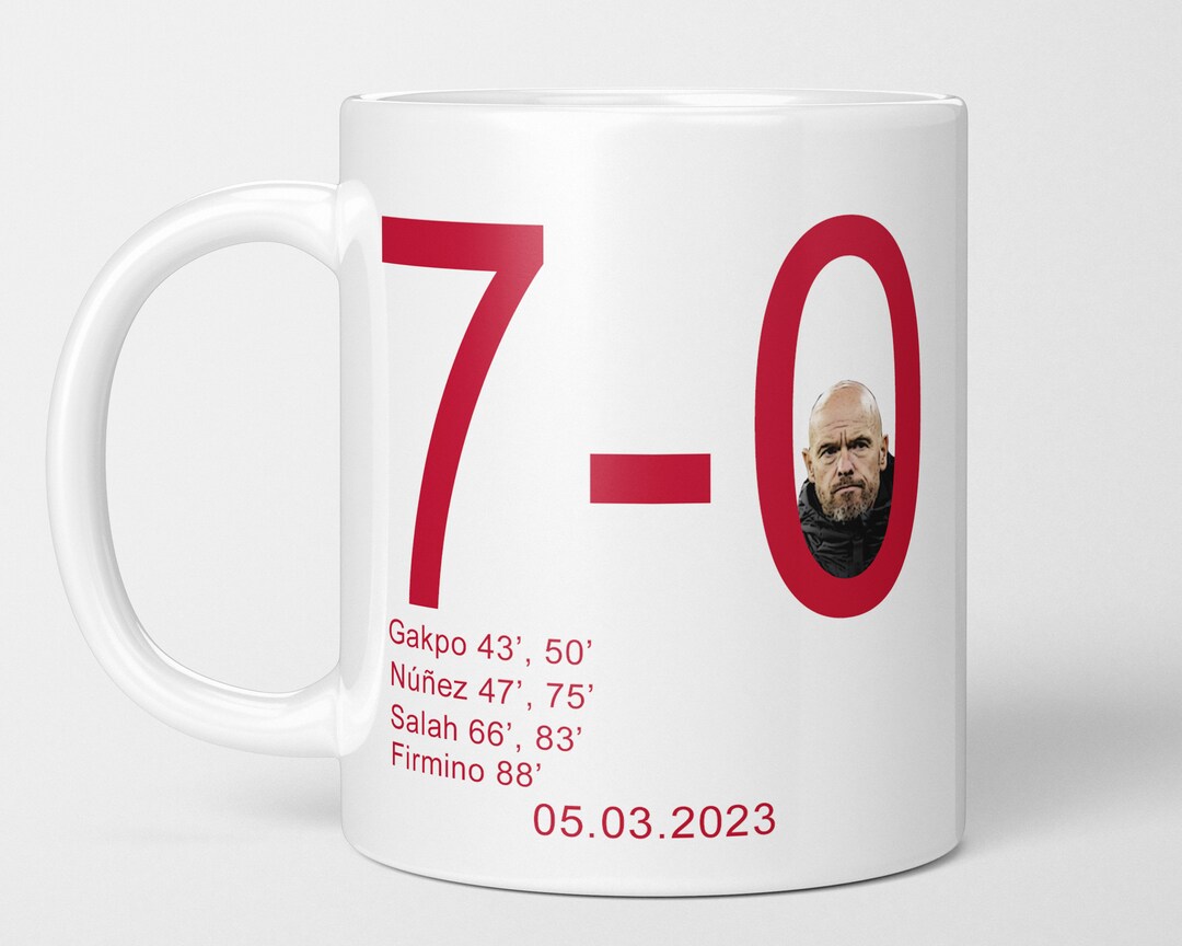 Liverpool 7 Man United 0 Funny Football Mug | Ten Hag Gary Neville ...