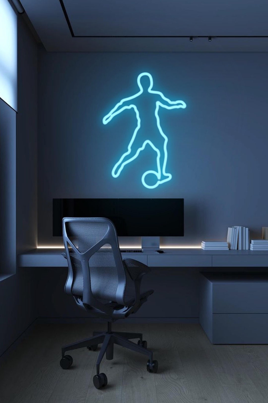 Soccer Player LED Neon Light Gift for Football Fans Cool Wall Art for ...