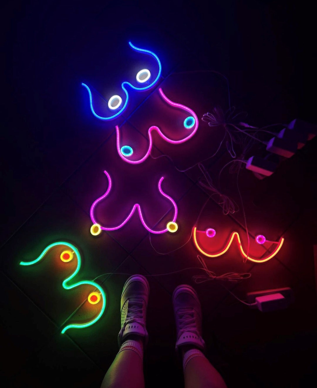 Boobs Neon Sign, Bust Woman Girl Body Custom Led, Wall Art. Design for ...