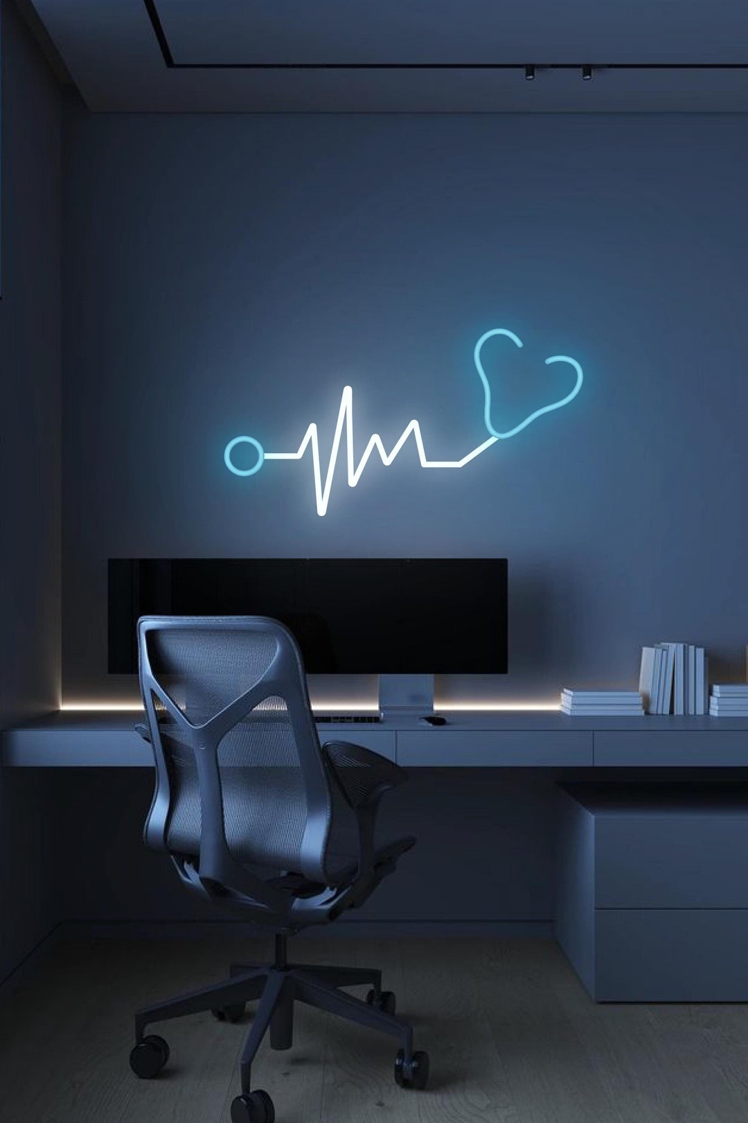 Stethoscope With Lifeline LED Neon Light Doctor Gift Modern Medical ...