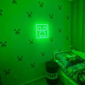 Minecraft Creeper and Diamand Sword Neon Sign, Gaming Room and Desk ...
