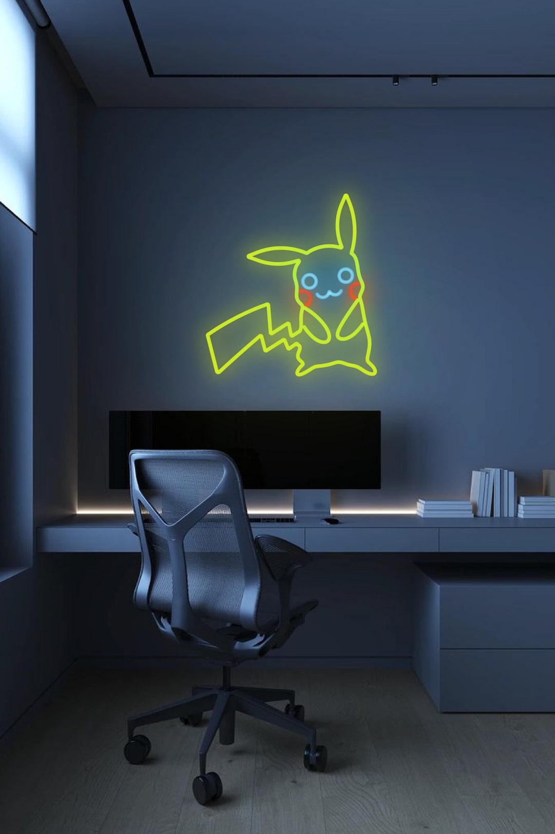 Pikachu LED Neon Light Gift for Pokemon Fan Fun Wall Decor Kids Room ...