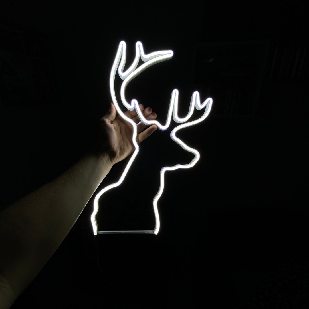 Deer Neon Led Sign, Christmas Wall Decoration, Winter Design for Home ...