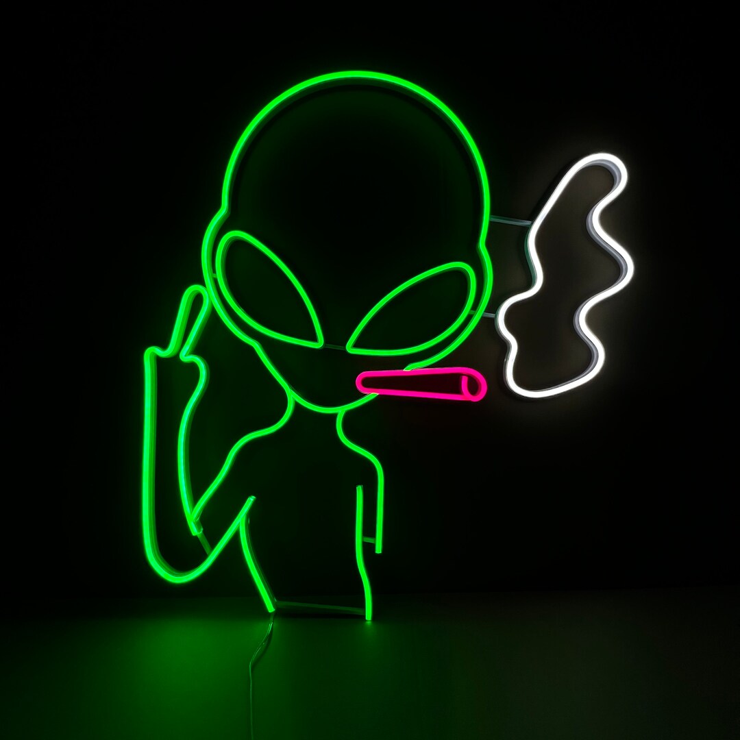 Alien Neon Sign, Custom Led Light, Lamp for Ufo Lover, Cosmos Fun Gift ...