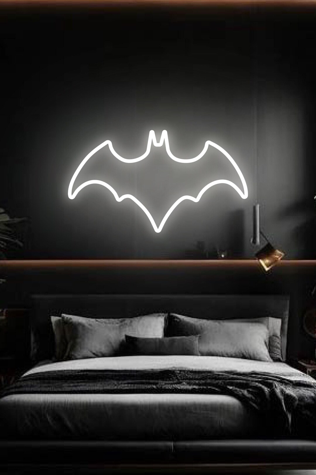 Batman Logo LED Neon Light Cool Wall Art for Superhero Fans Unique Gift ...