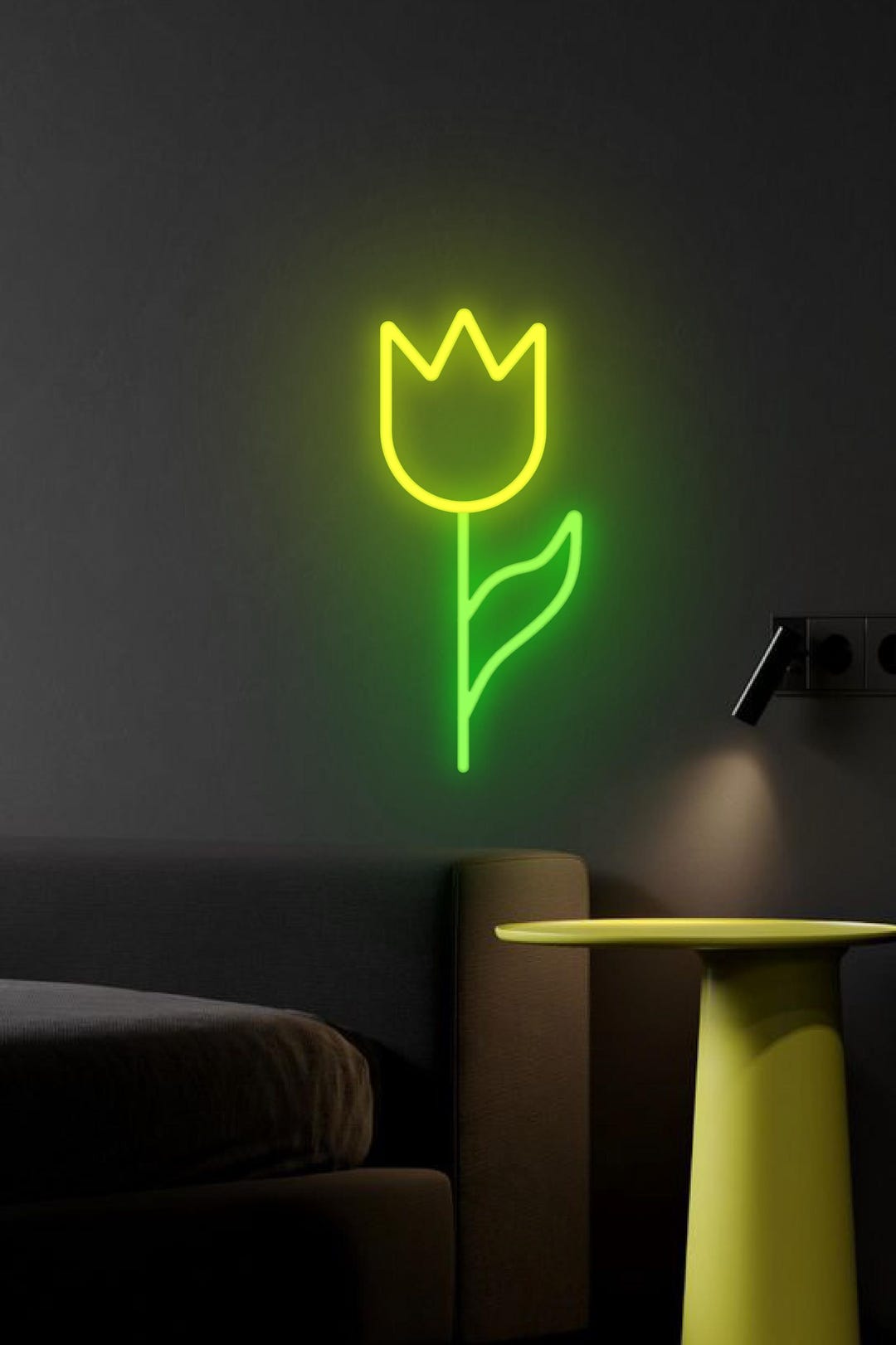 Tulip LED Neon Light Beautiful Floral Wall Art for Bedroom or Living ...