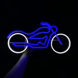 Chopper Motorcycle LED Neon Light Gift for Bikers Custom Man Cave Decor ...
