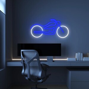 Chopper Motorcycle LED Neon Light Gift for Bikers Custom Man Cave Decor ...