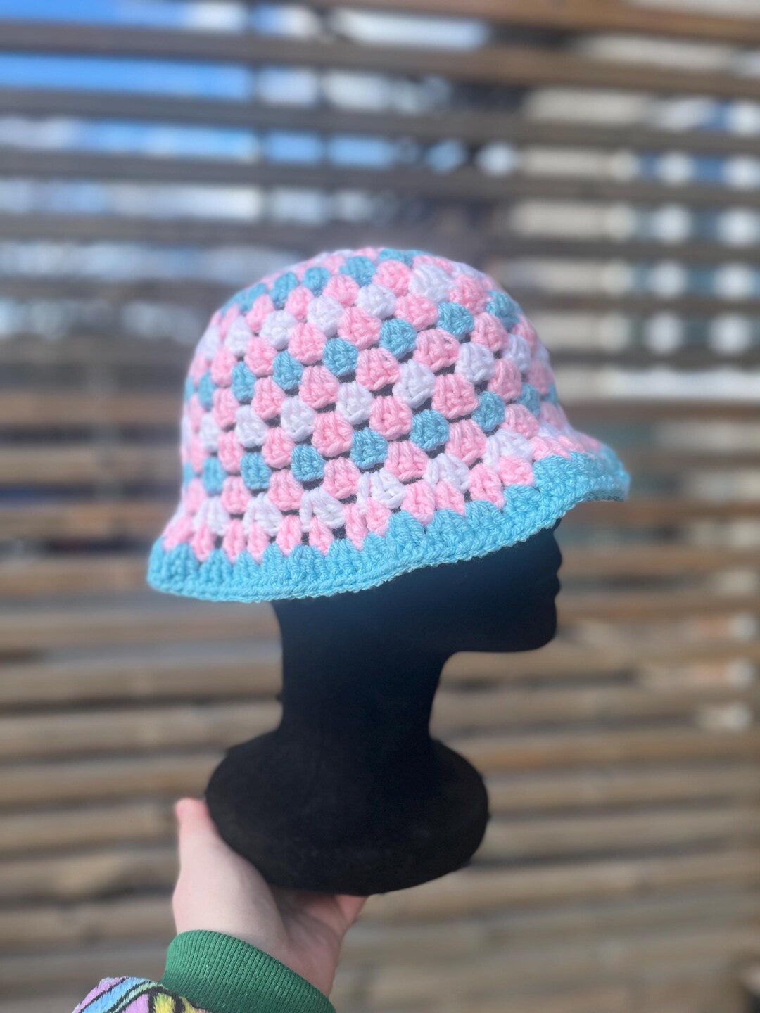 Trans Pride Granny Square Bucket Hat, Handmade Crochet Accessory, Pride ...
