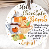 Hot Cocoa Bomb Tags, Hot Chocolate Bomb Instructions Favor Tag Hot ...