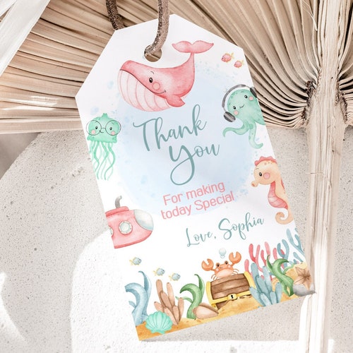 Under the Sea Birthday Favor Tags Beach Birthday Favor Tags - Etsy