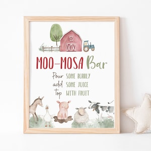 Moomosa Bar Sign, Farm Party Decor, Drinks Table Sign, Farm Birthday ...