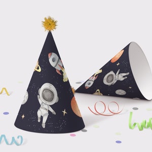 Space Party Hat, Astronaut Birthday Decorations Boy, Printable Kids ...