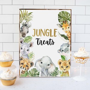 Jungle Treats Sign, Safari Table Sign, Safari Birthday Decorations ...