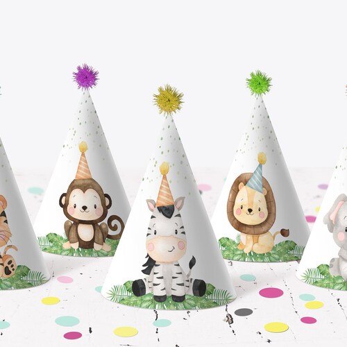 Safari Party Hat Safari Birthday Decorations Boy Printable - Etsy