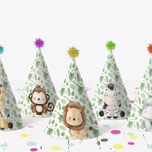 Safari Party Hats Safari Animals Birthday Decorations Boy - Etsy