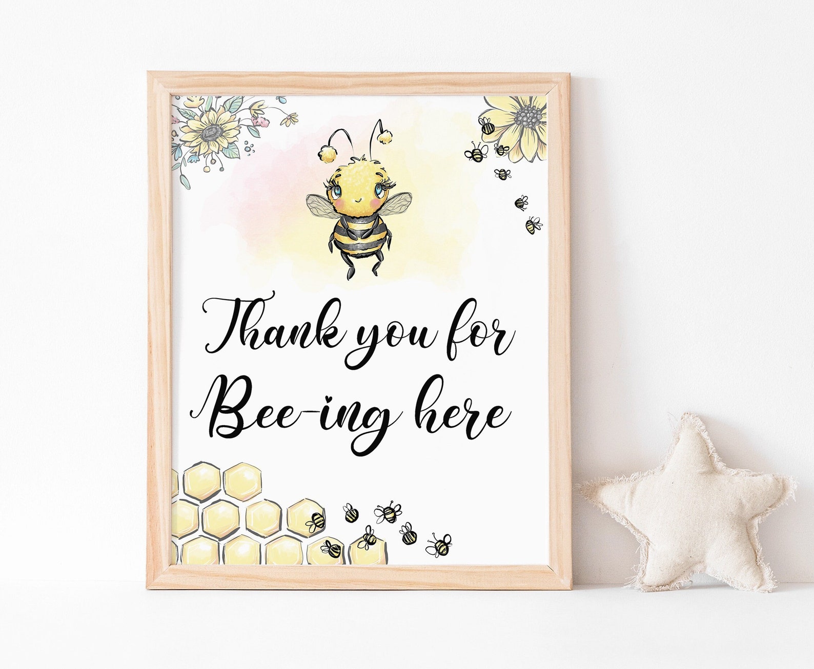 Thank You for Beeing Here Sign Bee Birthday Decorations Bee - Etsy