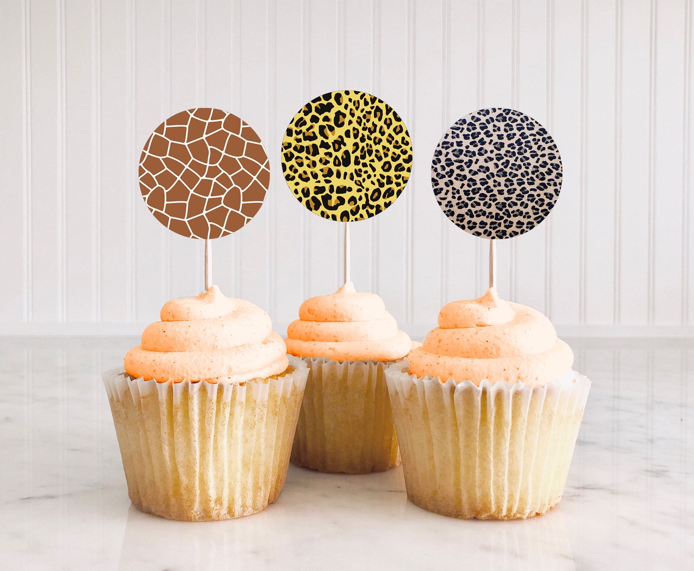 Animal Print Cupcake Toppers Animal Print Birthday - Etsy