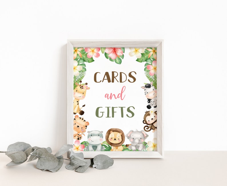 Girl Safari Table Signs Cards and Gifts Sign Safari Birthday - Etsy