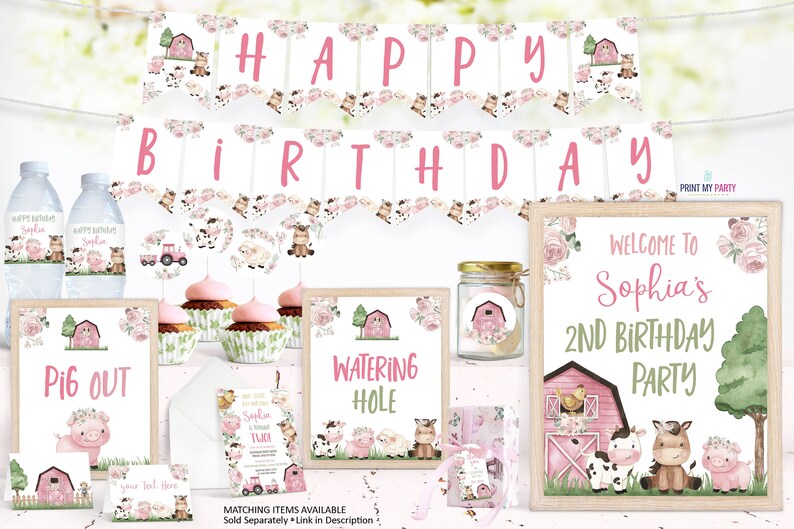 Girl Farm Party Hat Floral Farm Birthday Decoration - Etsy