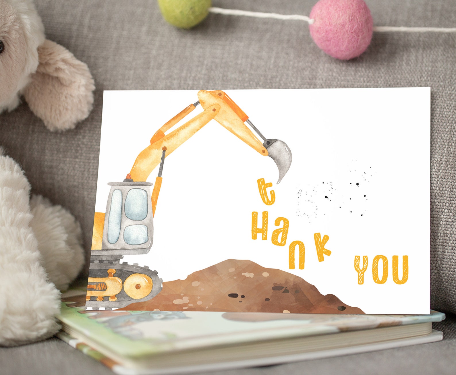 Construction Thank You Cards Digital Download Flat 4x6 Card | Etsy