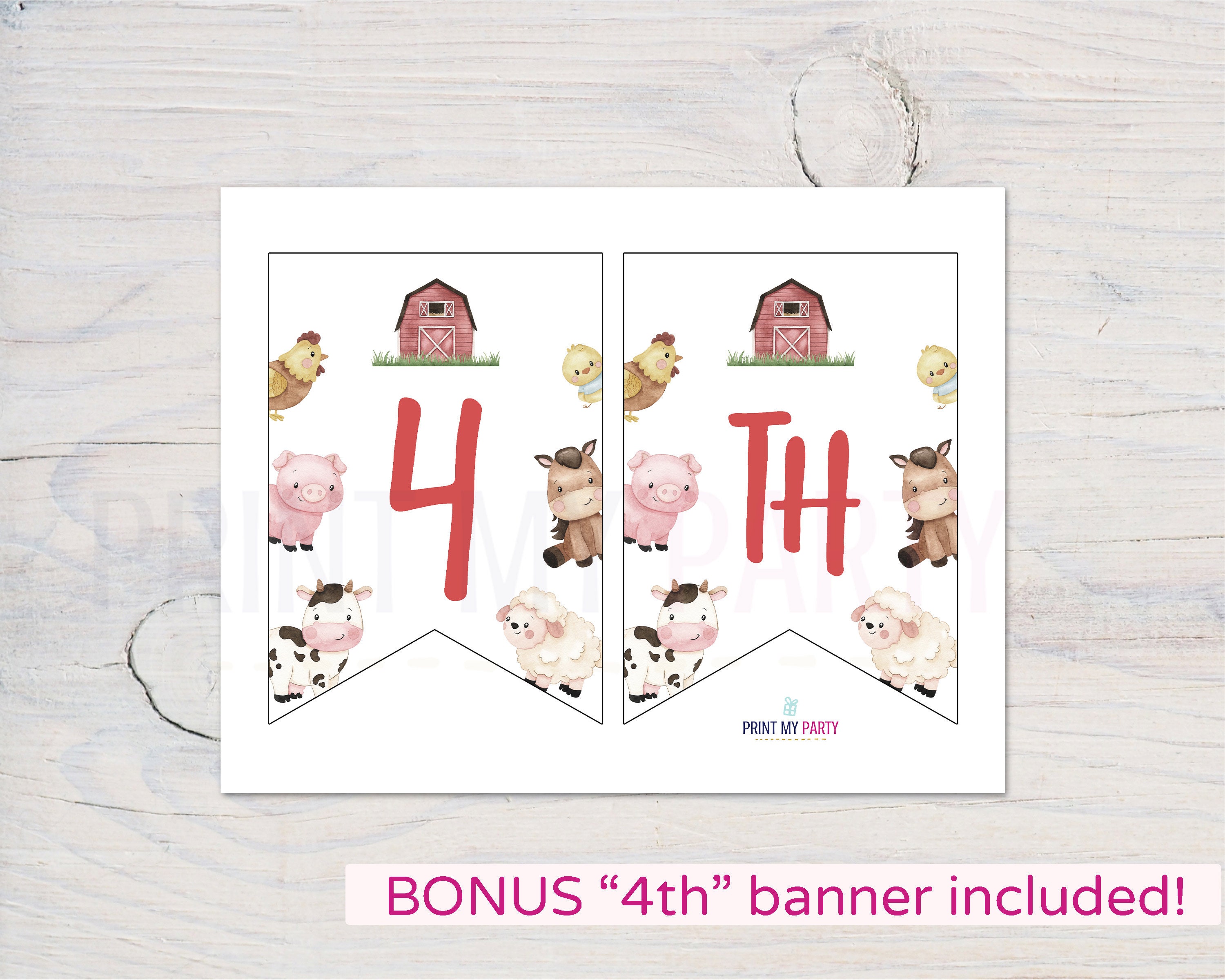 Farm Birthday Banner Boy, Farm Happy Birthday Banner, Farm Animals ...