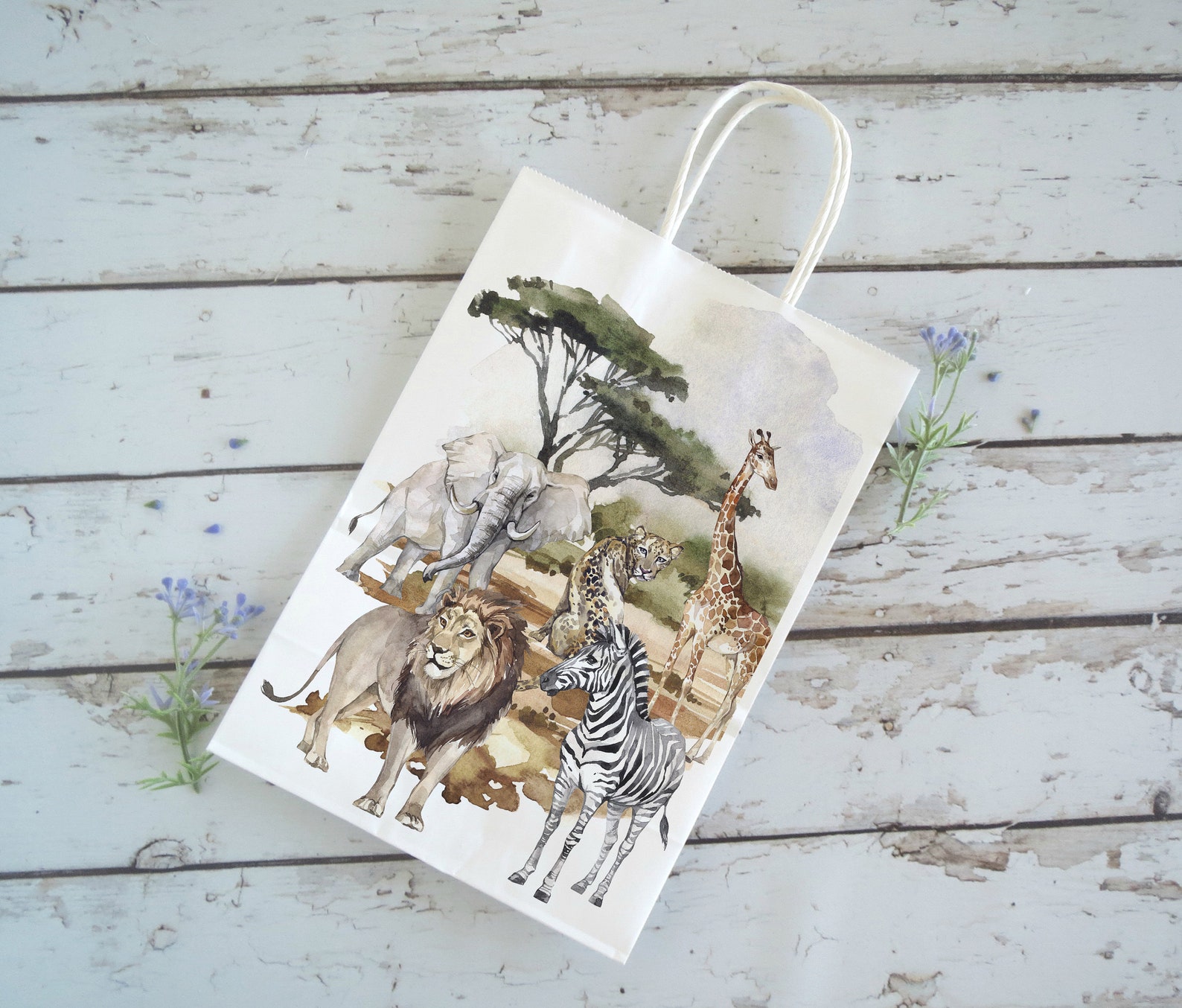 Safari Animals Bags Label Safari Gift Bags Jungle Birthday | Etsy