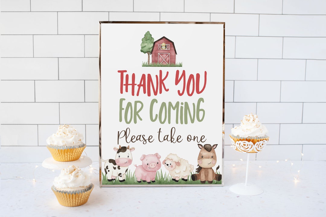 Thank You for Coming Sign, Farm Birthday Decorations, Farm Baby Shower ...
