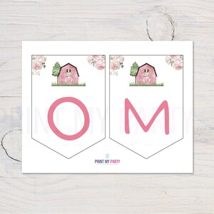 Girl Farm Welcome Baby Banner, Floral Farm Animals Baby Shower, Baby ...