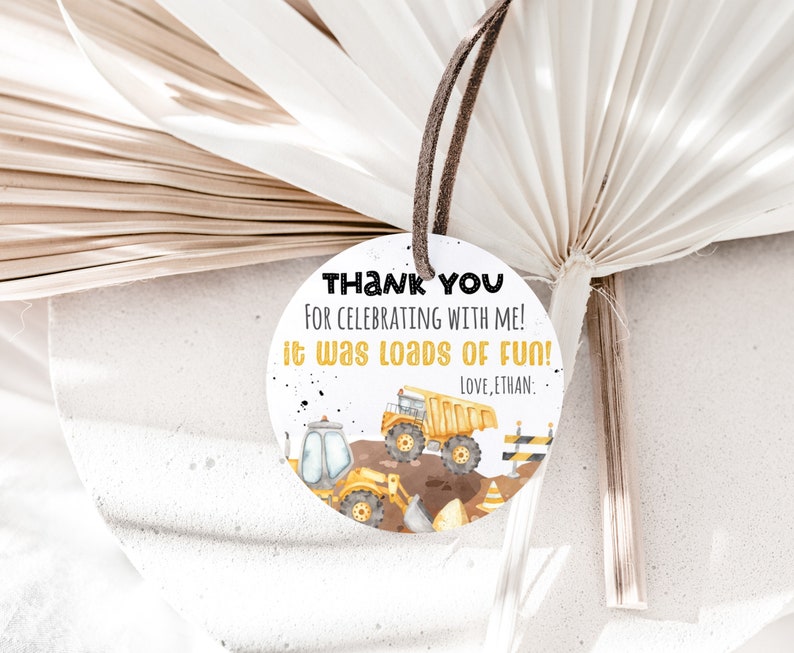 Editable Construction Tags Under Construction Birthday - Etsy