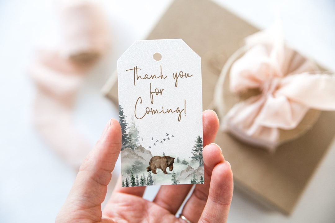Bear Thank You Tags, Woodland Baby Shower Printables, Forest Birthday ...