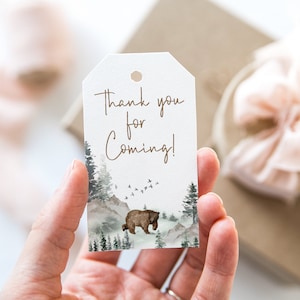 Bear Thank You Tags, Woodland Baby Shower Printables, Forest Birthday ...