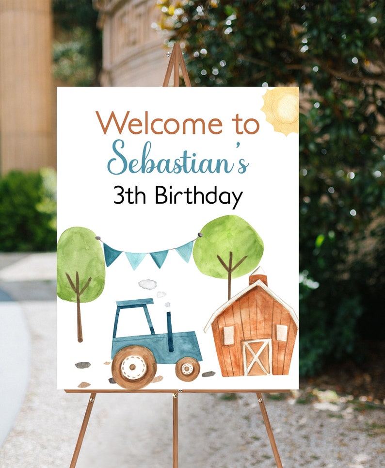 Tractor Welcome Sign Farm Welcome Sign Barndyard Bash Party - Etsy