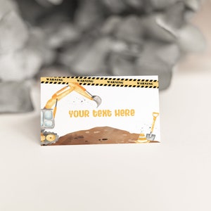 Construction Place Cards, Construction Birthday Decorations ...