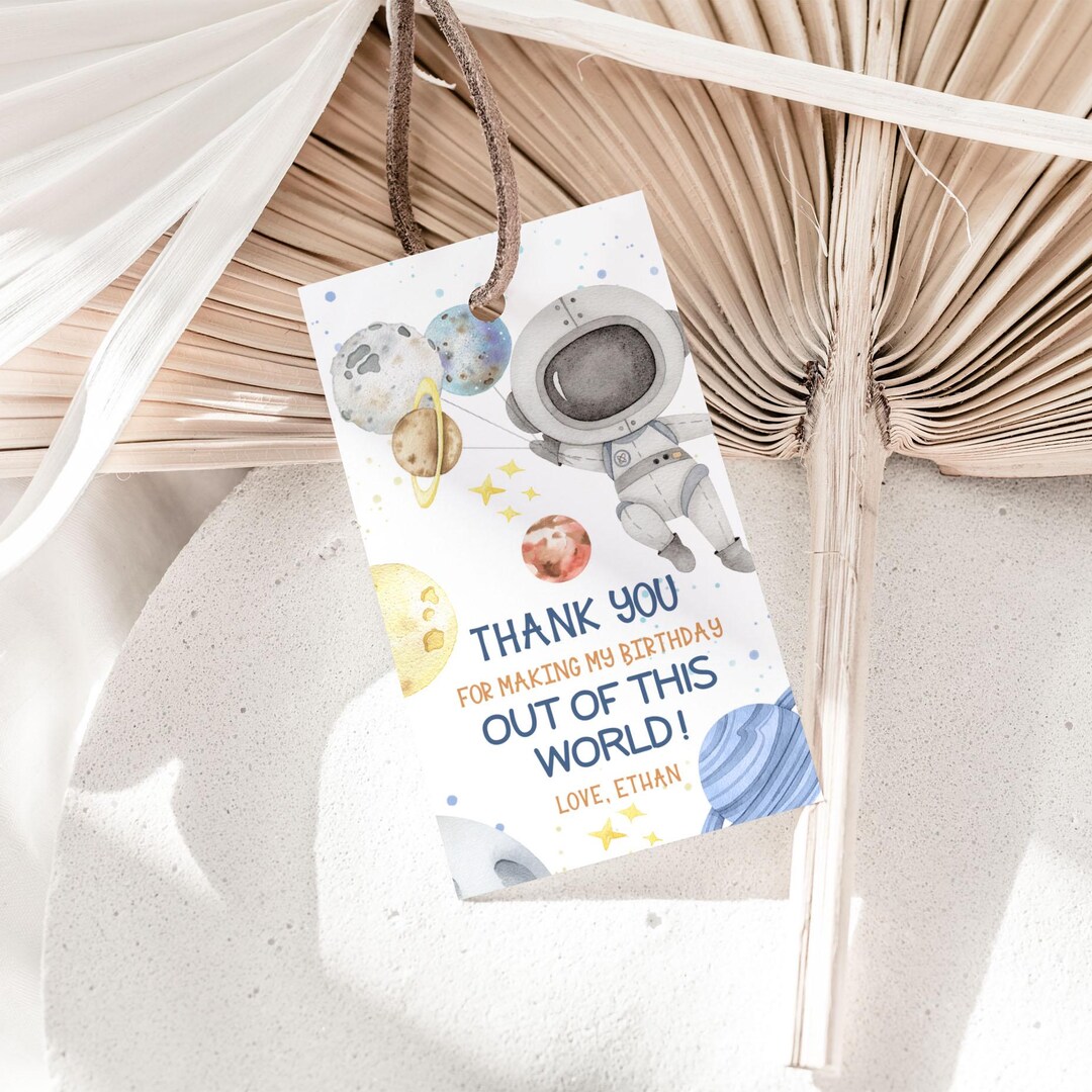 Space Party Printable, Galaxy Favor Tag, Planets Thank You Tags ...