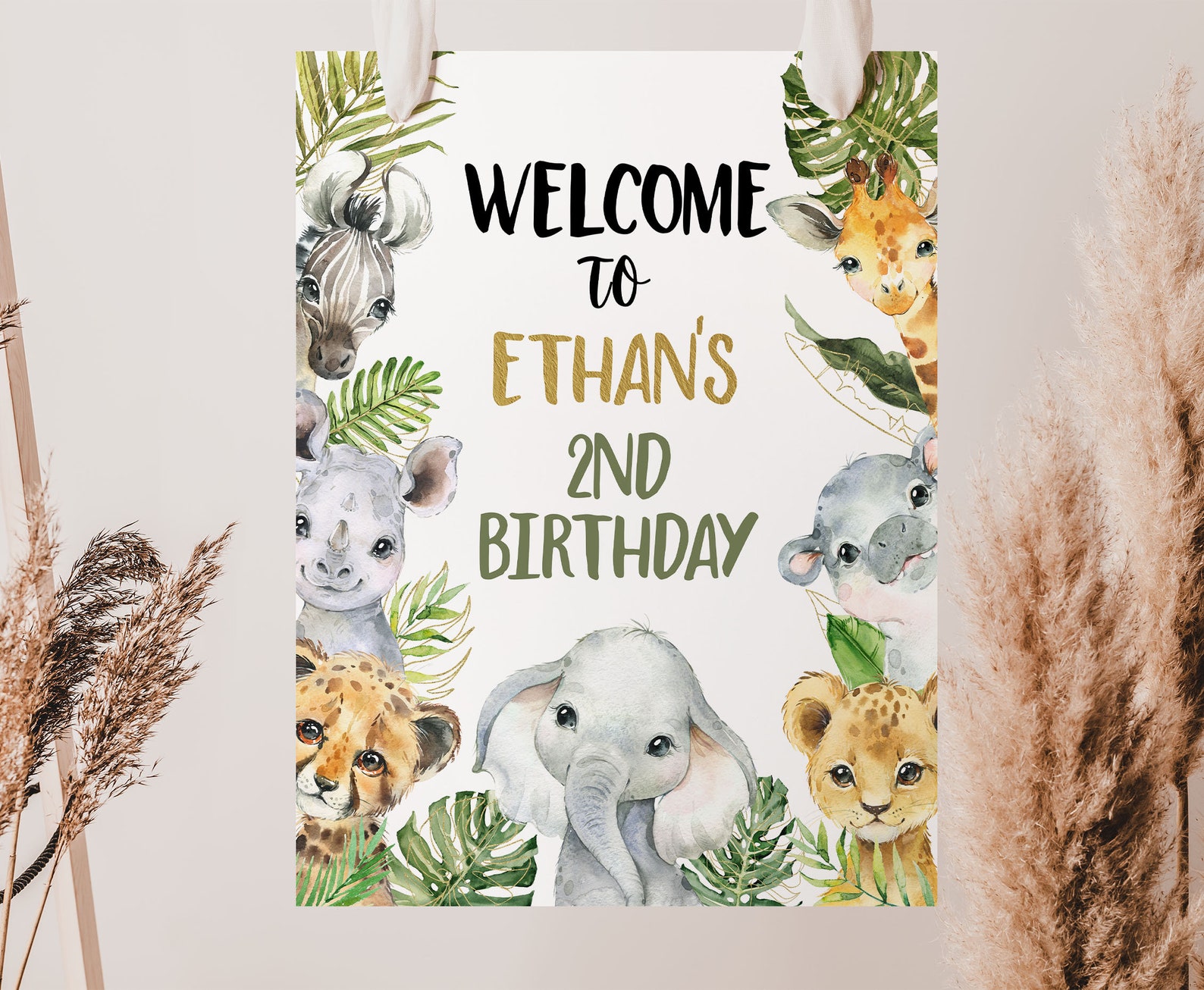 Safari Welcome Sign, Instant Download, Jungle Birthday Welcome, Safari ...
