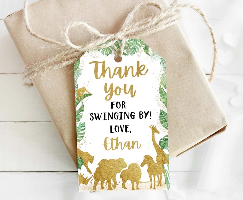 Editable Safari Party Printable, Safari Favor Tags, Jungle Birthday ...