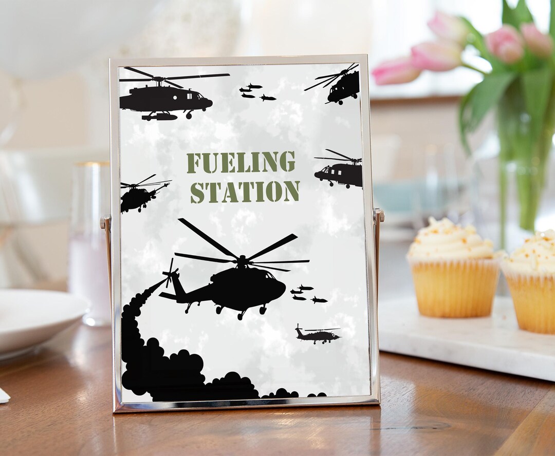 Fueling Station Food Sign, Army Party Sign, Army Birthday Party Decor ...