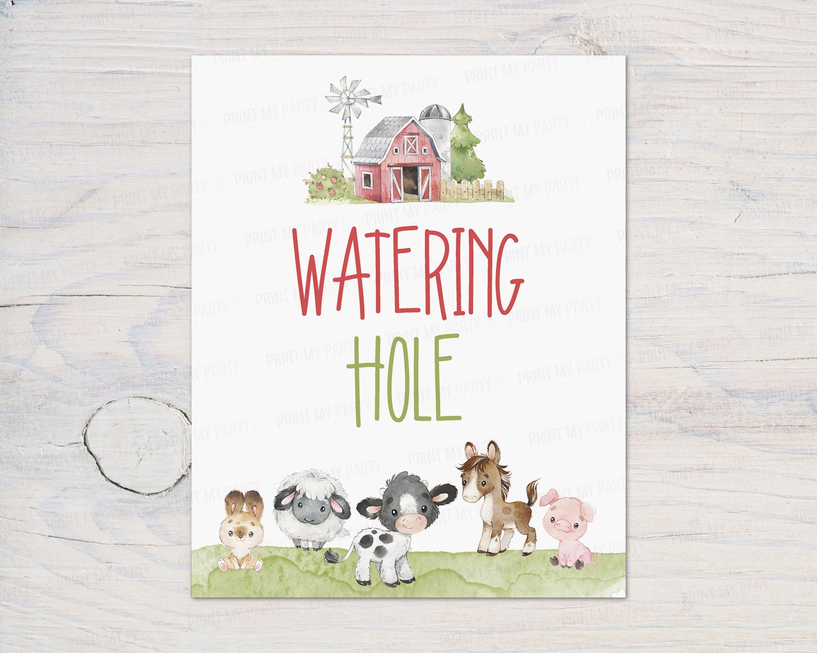 Watering Hole Sign Farm Party Sign Drinks Table Signs Farm - Etsy