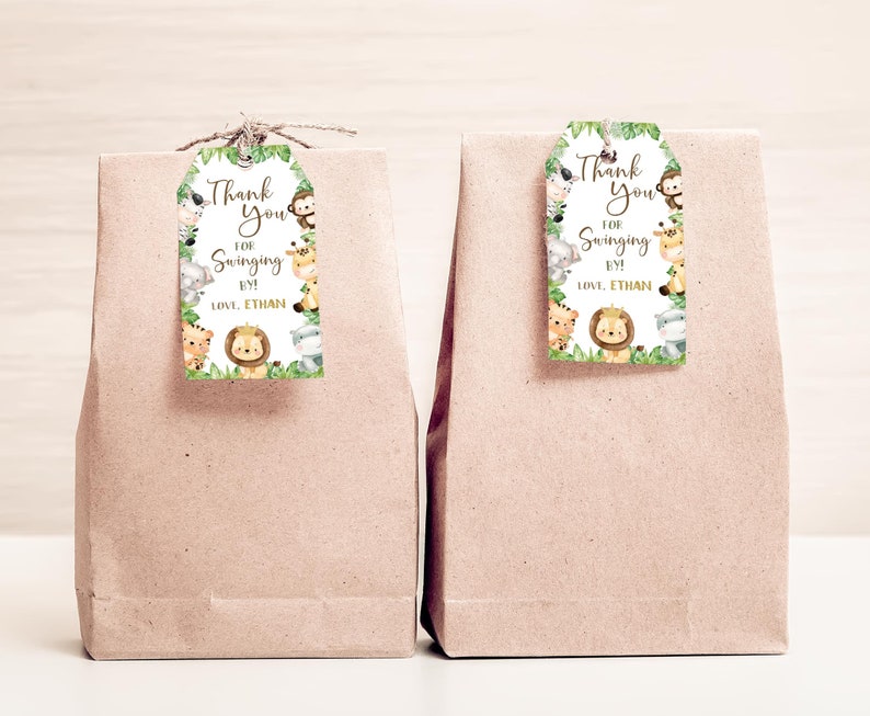Safari Party Printable, Safari Favor Tags, Jungle Birthday Decorations ...