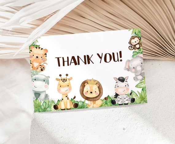 Safari Thank You Cards Digital Download Flat 4x6 Card Safari Party Printables Jungle Birthday safari-thank-you-cards-digital-download-flat-4x6-card-safari-party-printables-jungle-birthday