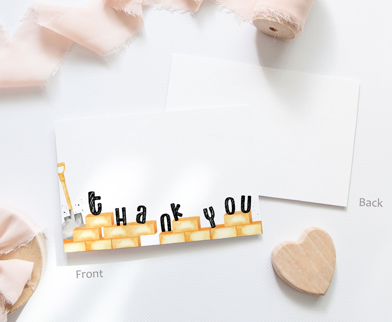 Construction Thank You Cards Digital Download Flat 4x6 Card - Etsy