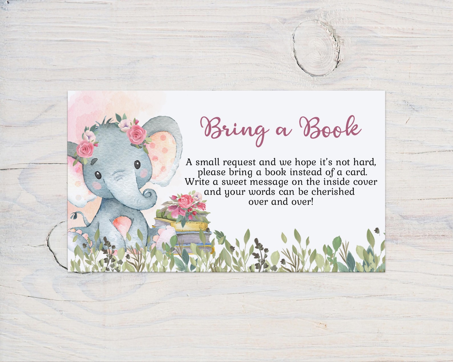Bring a Book Instead of a Card Books for Baby Request - Etsy