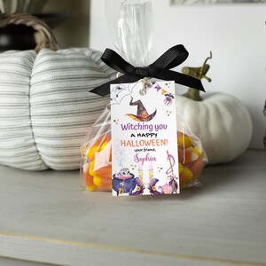 Halloween Witch Favor Tags, Editable Halloween Treat Tags, Witching You ...